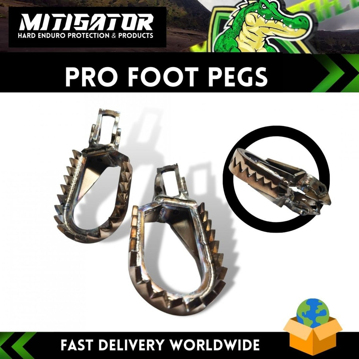 Mitigator Pro Foot Pegs Fits Beta RR 2020-2025 – Titan Enduro